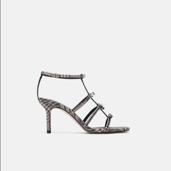 Zara | Shoes | Zara Plaid Heeled Sandals Nwt | Poshmark